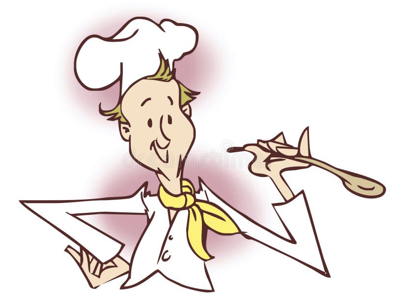 Cartoon Chef Pointing at Sign Stock Vector - Illustration of character ...