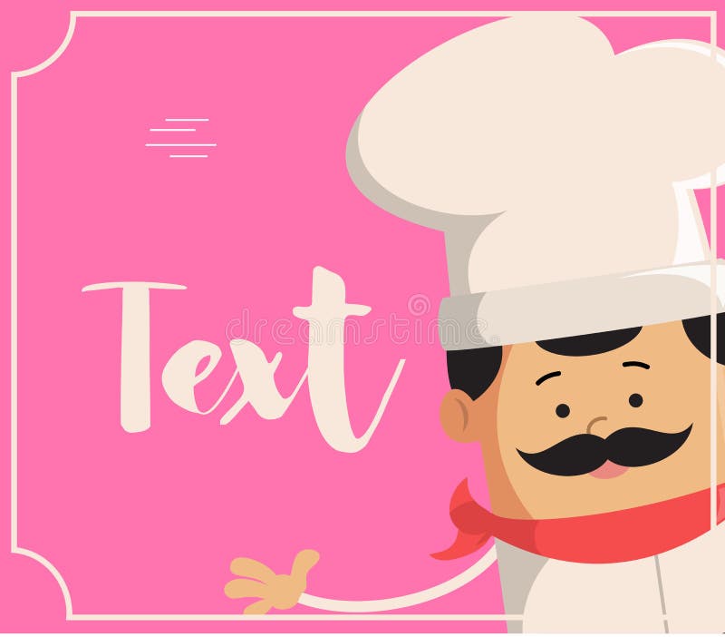 Cartoon Chef Template Flat Vector Illustration Design Stock Vector ...