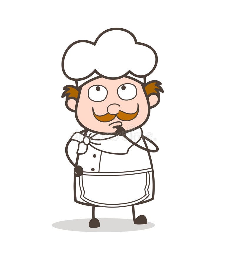 Cartoon Chef Thinking Face Vector Illustration Stock Illustration ...