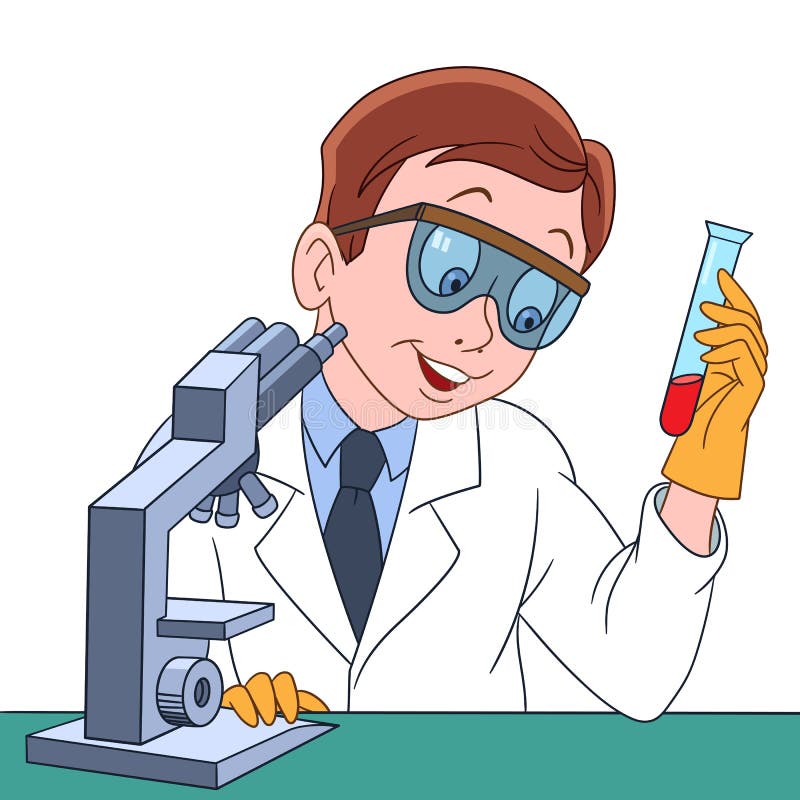 Cartoon Chemical Scientist with a Test Tube and Microscope Stock Vector ... Cartoon Chemical Scientist with a Test Tube and Microscope Stock Vector ...
