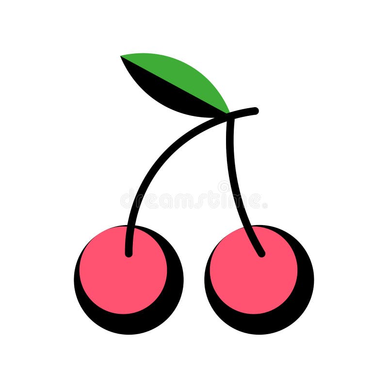 Cartoon Cherry Icon Isolated on White Background Stock Vector ...