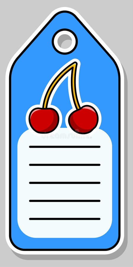 Cartoon Cherry. Notebook Label. Note Label Stock Vector - Illustration ...