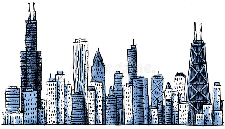 Cartoon Chicago Skyline Stock Illustrations – 297 Cartoon Chicago ...