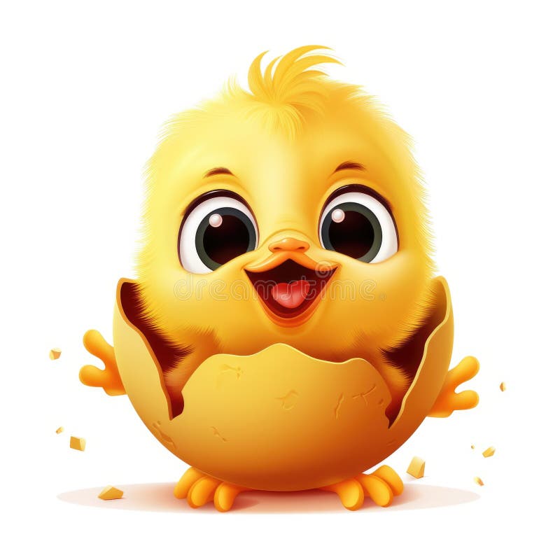A Cartoon Chicken Hatching Out of an Egg. Stock Illustration ...