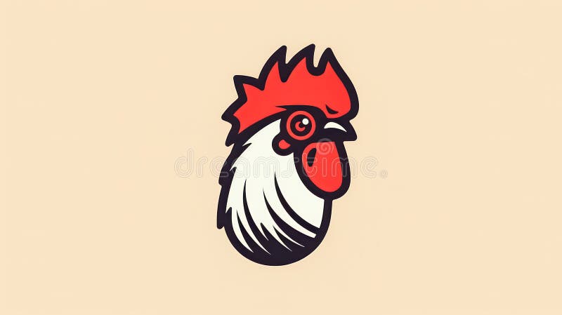 A Cartoon Chicken with a Red Beak and Red Eyes Stock Illustration ...