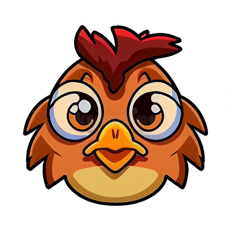 A Cartoon Chicken with a Red Mohawk and Big Eyes Stock Illustration ...