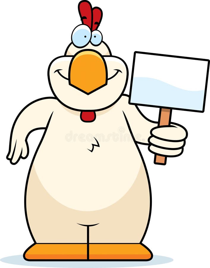 Cartoon Chicken Sign stock vector. Illustration of cartoon - 47399117