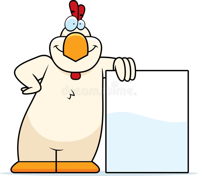 Cartoon Chicken Sign stock vector. Illustration of vector - 47399092