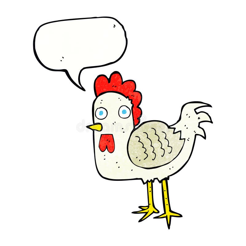 Cartoon Chicken with Speech Bubble Stock Illustration - Illustration of ...