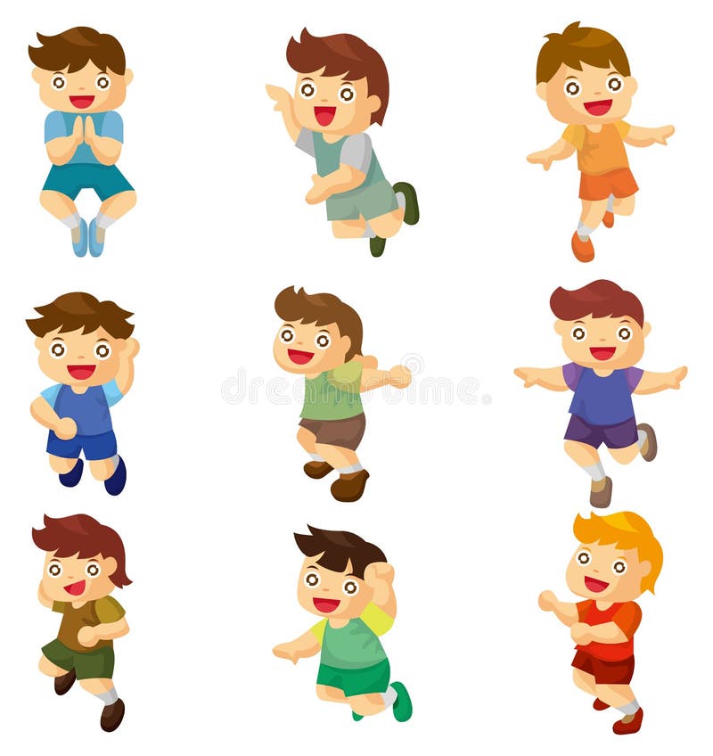 Cartoon child jump icons stock vector. Illustration of icon - 21780360