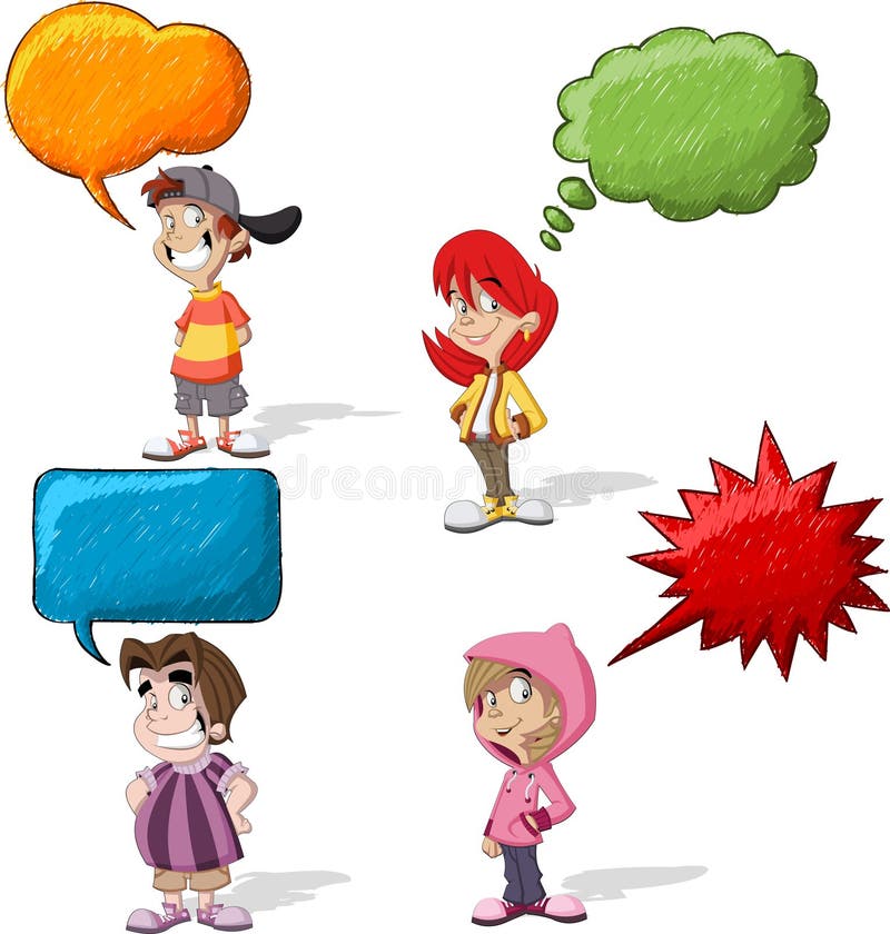 Cartoon children talking stock vector. Illustration of communicate ...