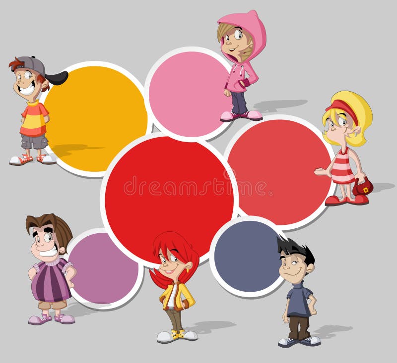Six Friends Cartoon Stock Illustrations – 189 Six Friends Cartoon Stock ...