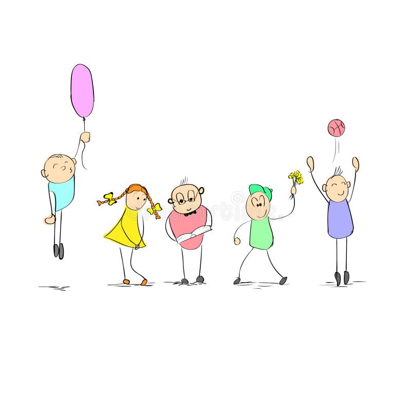 Cartoon Children Group Characters Hand Draw Stock Vector - Illustration ... Cartoon Children Group Characters Hand Draw Stock Vector - Illustration ...