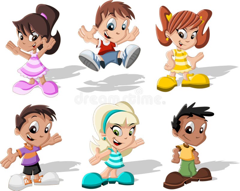 Family Of Six Cartoon