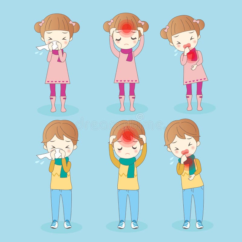 Cartoon Children Has Health Problem Stock Vector - Illustration of ...