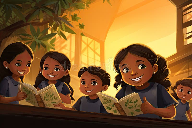 Cartoon of Children in School AI Generated Stock Illustration ...