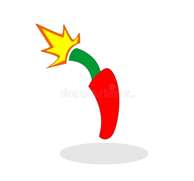 Cartoon Hot Chili Out Fire of Her Body Stock Illustration ...