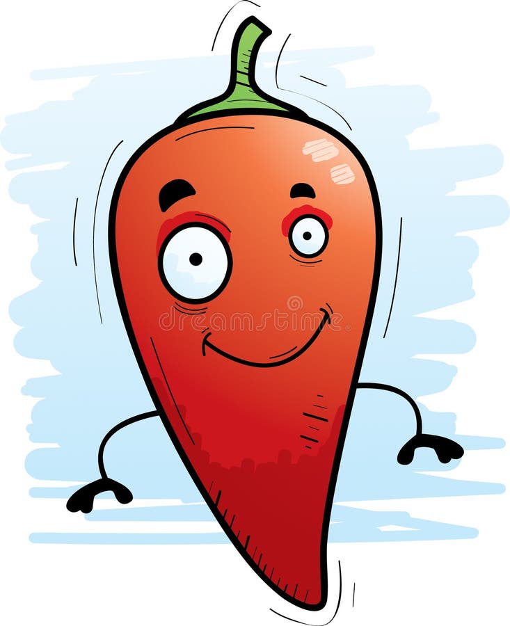 Cartoon Chili Pepper Smiling Stock Vector - Illustration of vector ...