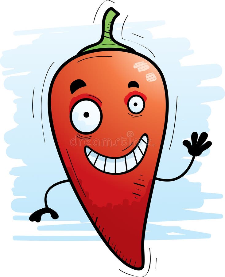 Cartoon Chili Pepper Waving Stock Vector - Illustration of pepper ...