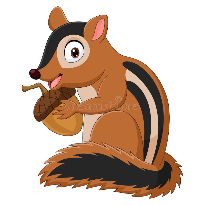 Cartoon-chipmunkbegroeting En Piek Uit De Donutervectorset Vector ...