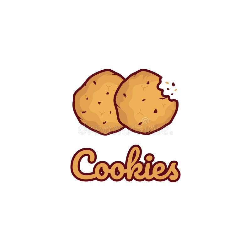 Cartoon Chocolate Cookies Logo Template. Vector Illustration Stock ...