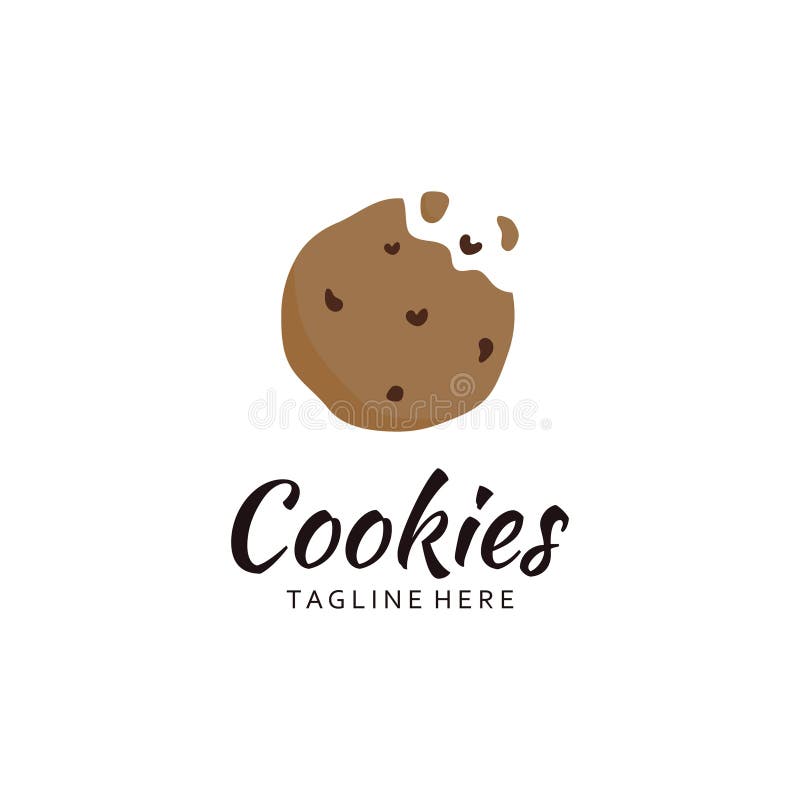 Cartoon Chocolate Cookies Logo Template. Vector Illustration Stock ...
