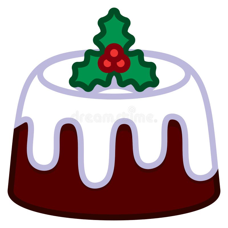 Cartoon Christmas Cake Isolated on White Background Stock Illustration ...