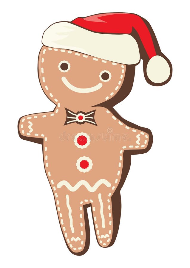 Cartoon Christmas Gingerbread Man. Stock Vector - Illustration of ...