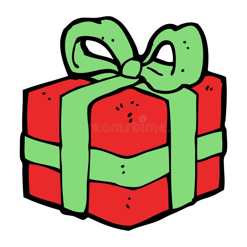 Cartoon christmas present stock vector. Illustration of wrapped - 37013072