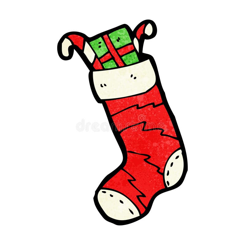 Cartoon christmas stocking stock vector. Illustration of stocking ...