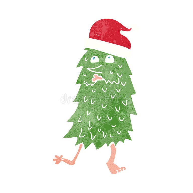 Cartoon Christmas Tree Dancing Stock Illustration - Illustration of ...