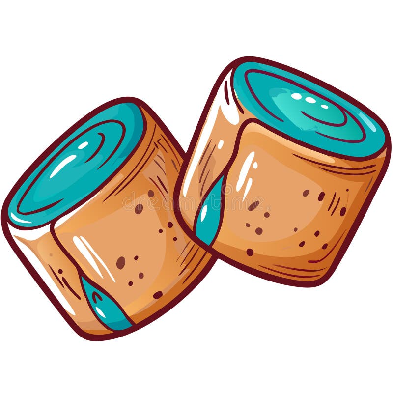 Cartoon Cinnamon Roll Pair with Blue Icing Vector Illustration for ...