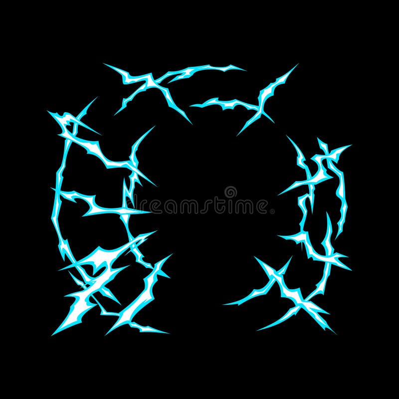 Cartoon Circle Lightning Spark Effect Stock Vector - Illustration of ...