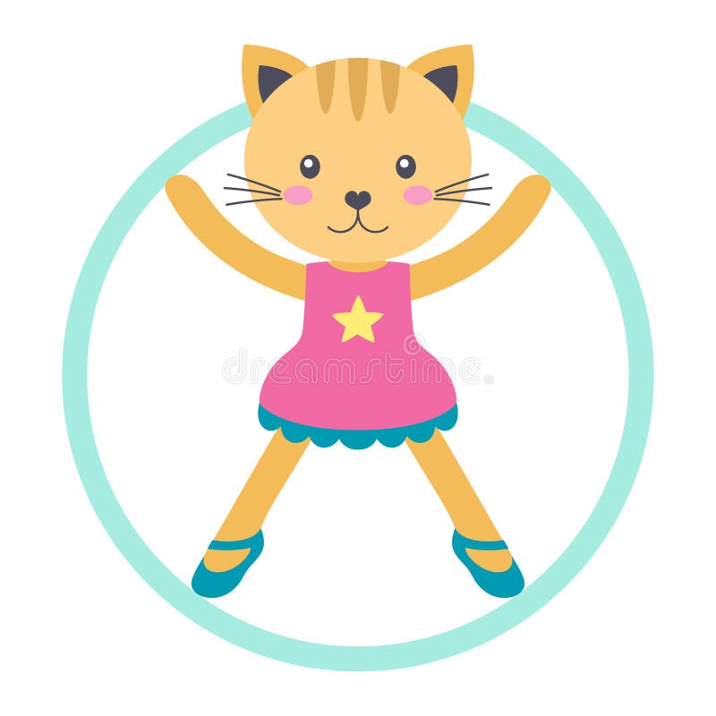 Cartoon circus cat stock vector. Illustration of happiness - 323623558