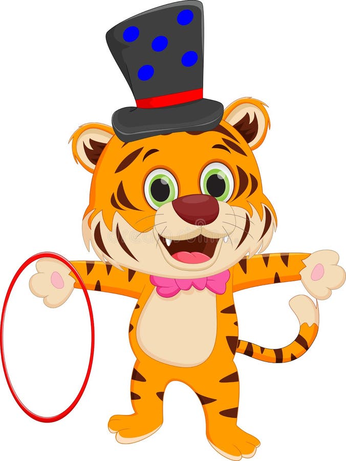 Cartoon circus tiger stock vector. Illustration of animal - 71991365