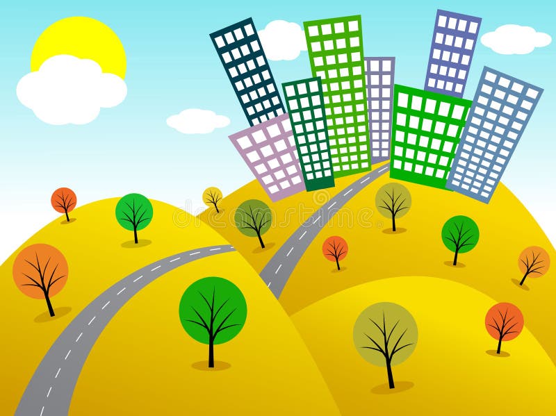 Cartoon bus routes stock vector. Illustration of auto - 15847369