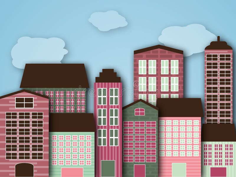 Cartoon city stock vector. Illustration of city, collection - 36912740