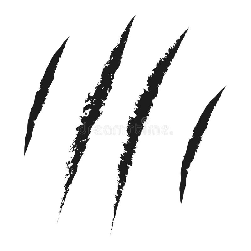 Cartoon Claw Scratches, Grunge Animal Scratch Marks Graphic Stock ...