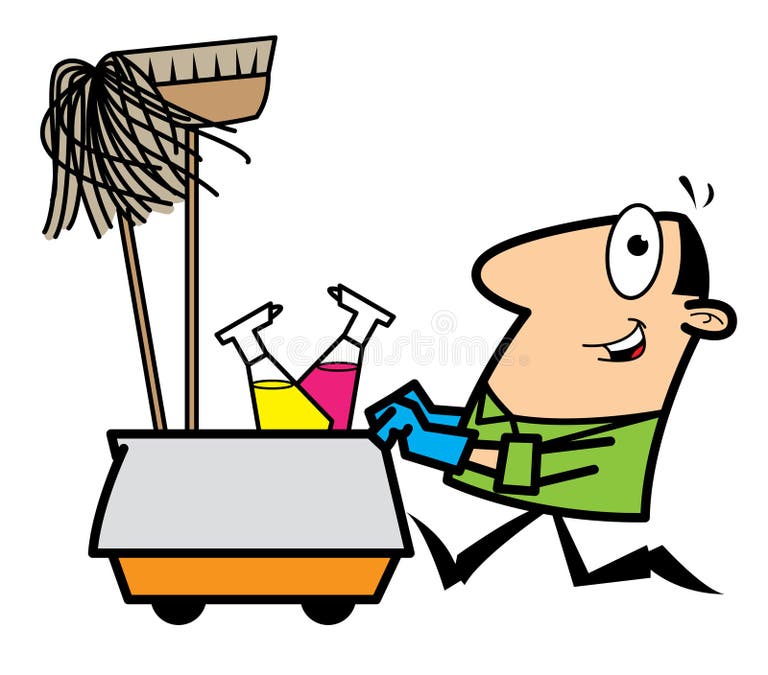 Cartoon cleaner stock vector. Illustration of running - 16133033