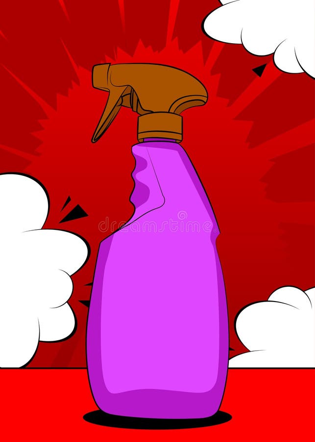 Cartoon Cleaning Product, Comic Book Spray Bottle. Vintage Vector ...