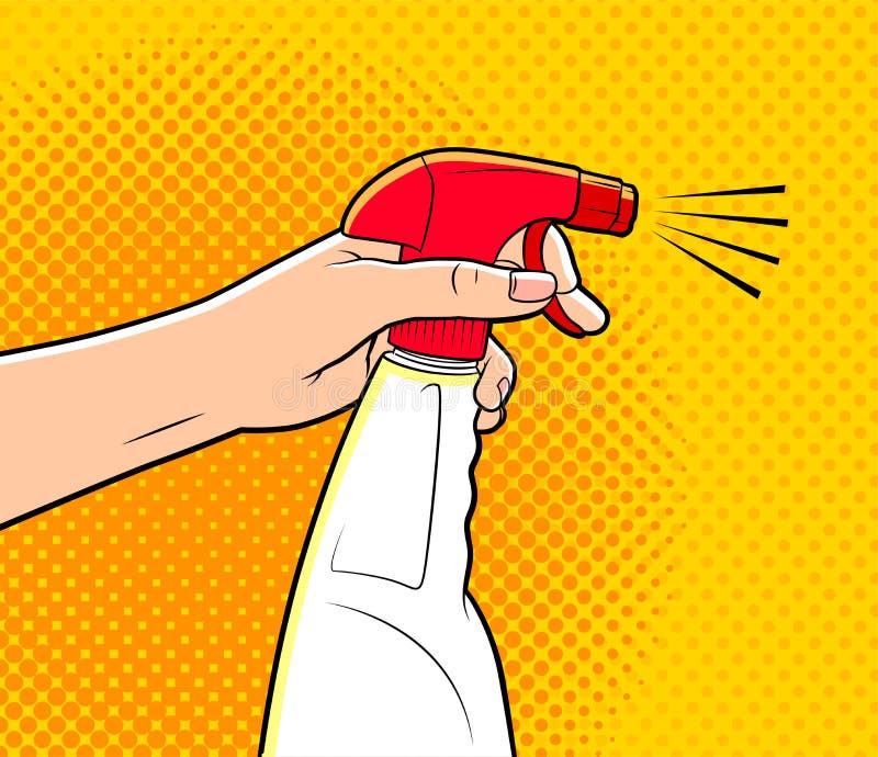 Cartoon cleaning spray stock vector. Illustration of comics - 71112285