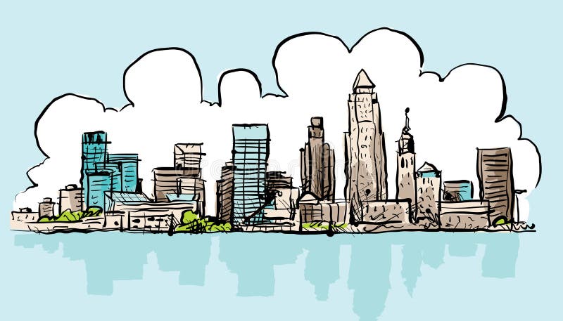Cleveland Downtown Ohio Stock Illustrations – 109 Cleveland Downtown ...