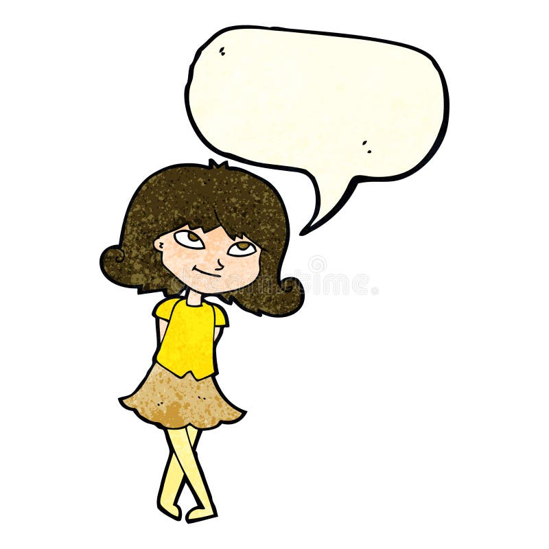 Cartoon Clever Girl with Speech Bubble Stock Illustration ...
