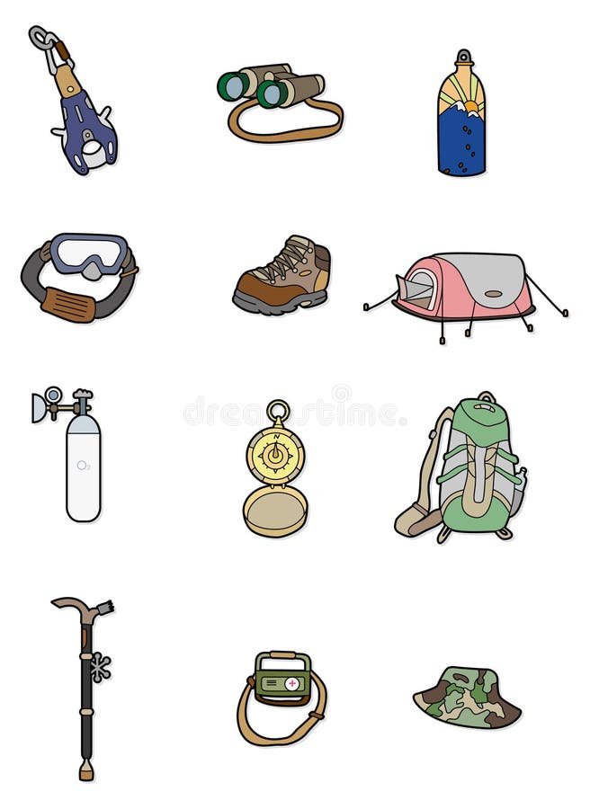Cartoon Climbing Equipment Icon Stock Vector - Illustration of ...