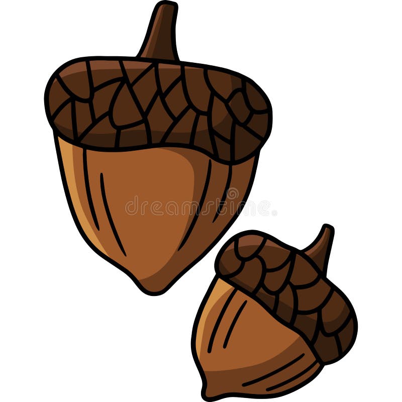 Acorn Cartoon Colored Clipart Illustration Stock Vector - Illustration ...