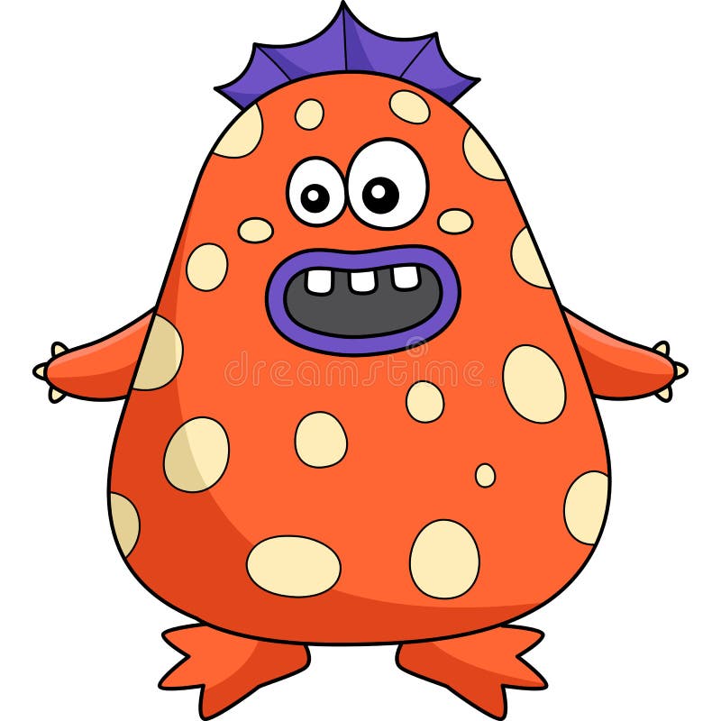 Monster Fish Cartoon Colored Clipart Illustration Stock Vector ...