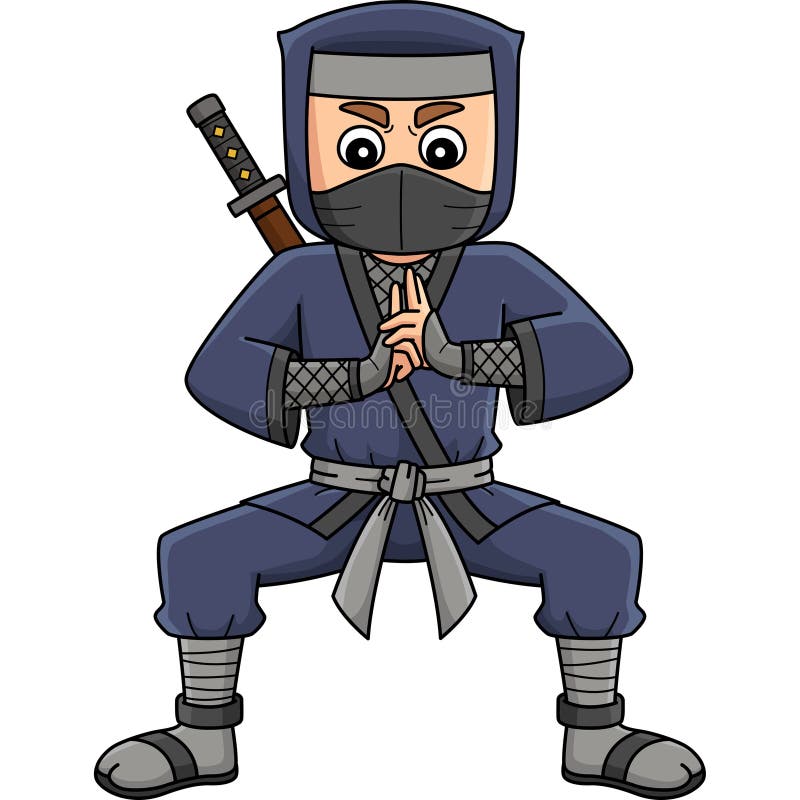 Ninja Doing Hand Seals Cartoon Colored Clipart Stock Vector ...