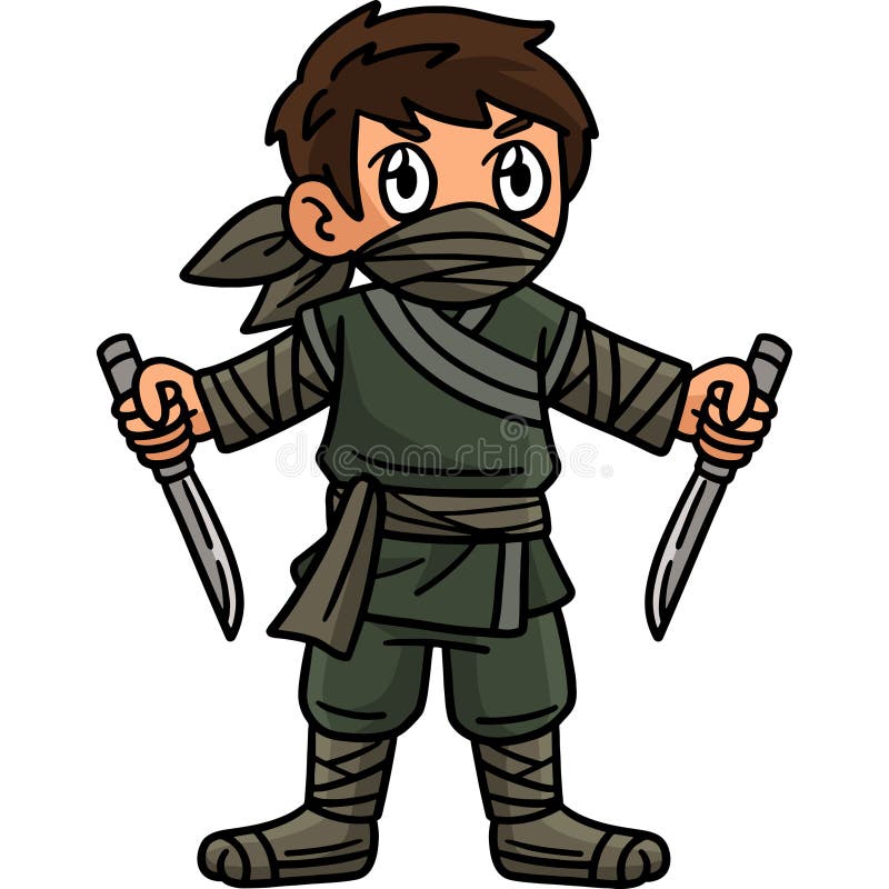 Ninja with Ninjato Isolated Coloring Page for Kids Stock Vector ... Ninja with Ninjato Isolated Coloring Page for Kids Stock Vector ...