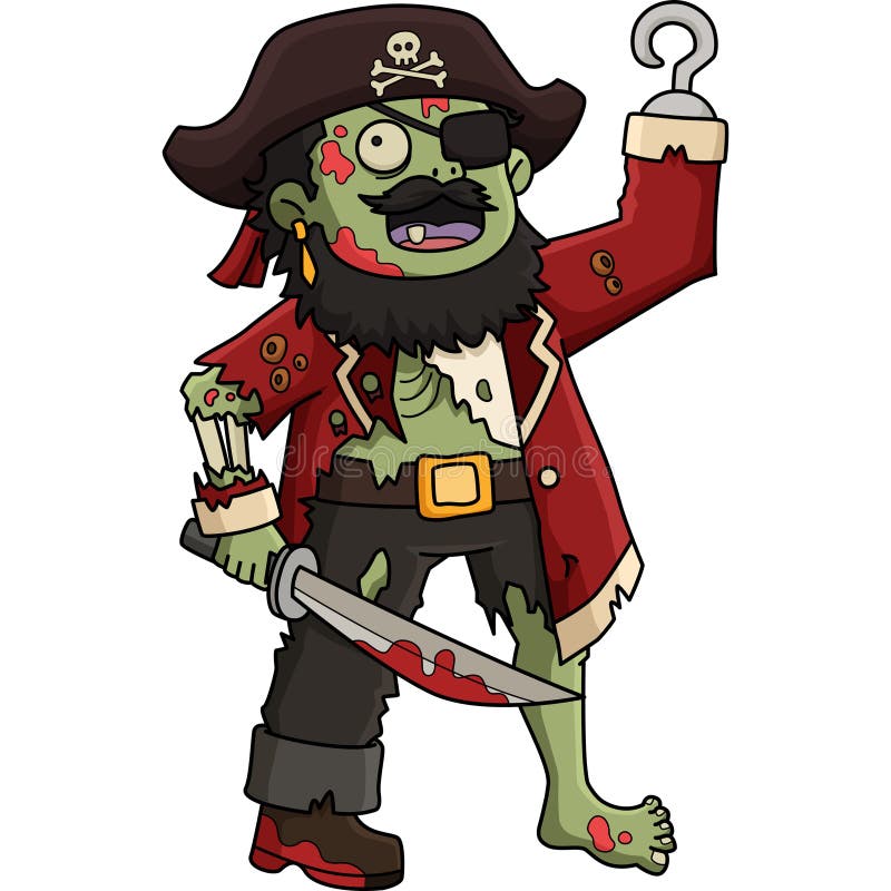 Zombie Pirate Captain Cartoon Colored Clipart Stock Vector ... Zombie Pirate Captain Cartoon Colored Clipart Stock Vector ...