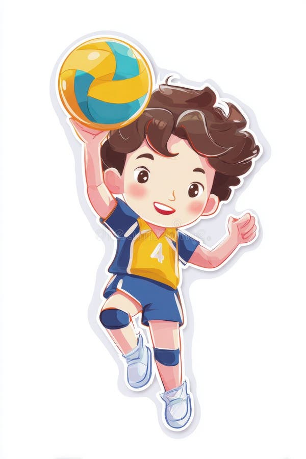 Cartoon Clipart Volleyball , Sticker Stock Photo - Image of drawing ...
